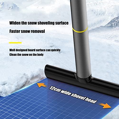 10inch Snow Shovel for Car, Handheld Foldable Lightweight Aluminum Portable Snow Shovel, Parent-Child Playing Snow, Shovel for Garden, Car, Camping with Extra Ice Scrape