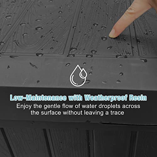 Patio Storage Box 51 Gallon Small Deck Boxes Outdoor Waterproof Patio Cushion Storage Outside Container for Pool Towel, Garden Tools, Toys, Grey