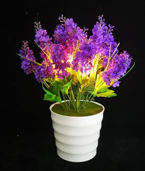 UFUNDA Outdoor Solar Flower Lights with Pot, Landscape Pathway Decorative LED Lights, UV Resistant Lavender Solar Lights Outdoor Waterproof for Garden Decor, Lawn, Patio,Courtyard, Sidewalk(Lavender)