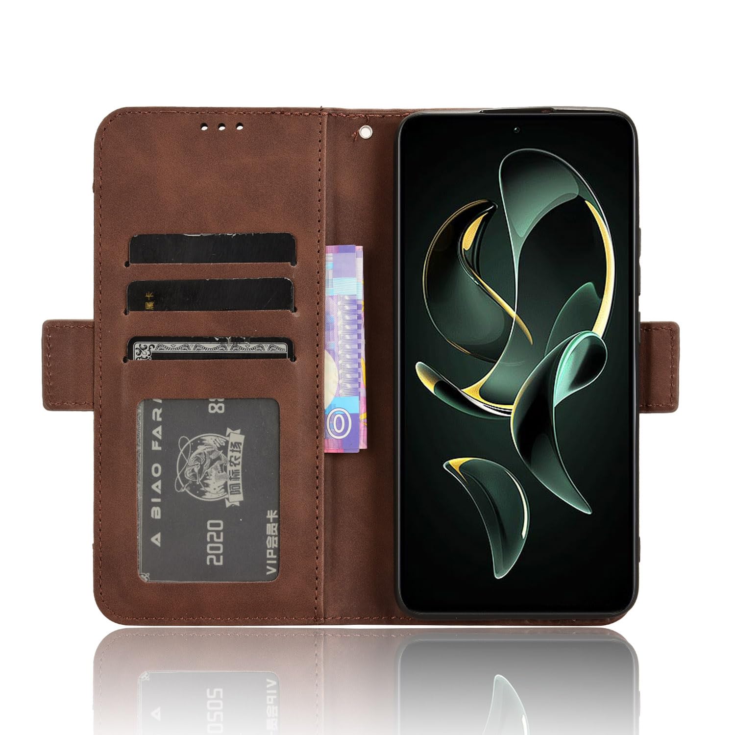 Compatible with Sony Xperia 1 III Case,PU Leather Kickstand Card Holders Compatible with Sony Xperia 1 III Flip Magnetic Closure Protection Phone Wallet Cover Brown