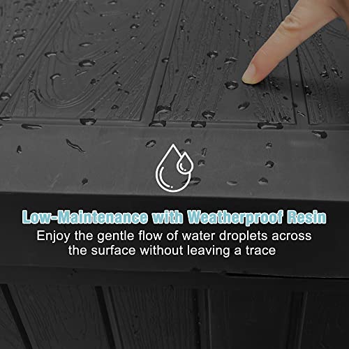 SUNVIVI OUTDOOR Patio Storage Deck Box, 120 Gallon Outdoor Deck Boxes with Handles Water-Resistant Storage Box Container for Outdoor Pillows/Cushions, Garden Tools and Pool Toys
