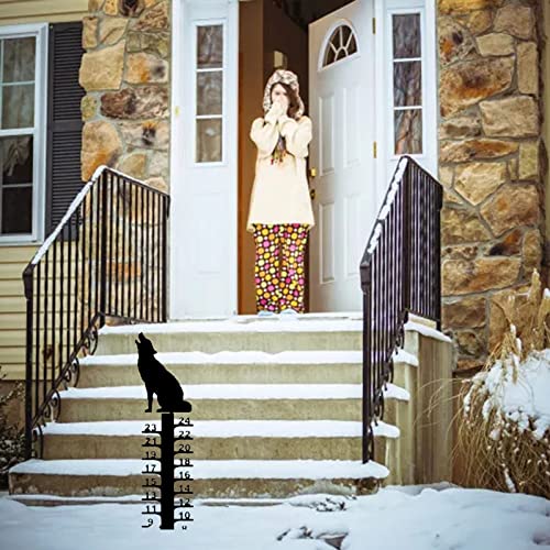 Gift 24cm Snowflake Snow Measuring Instrument Snowmobile Snow Measuring Instrument Metal Snow Measuring Ruler Outdoor Garden Ornament Smart Leveler (Black, One Size)
