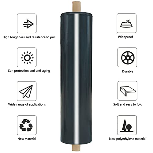 SANJIANG Pond Liner, Black Heavy Duty Pond Liner Protection for Fish Ponds, Streams Fountains and Water Garden,12x9m