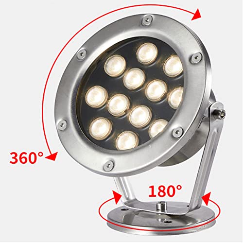 TWXG Rotatable LED Pool Light,24V AC/DC RGB Swimming Pool Landscape Light Stainless Steel Courtyard Lights for Party Gardens, Squares, Fountains, Ponds and Yards