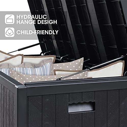 SUNVIVI OUTDOOR Patio Storage Deck Box, 120 Gallon Outdoor Deck Boxes with Handles Water-Resistant Storage Box Container for Outdoor Pillows/Cushions, Garden Tools and Pool Toys