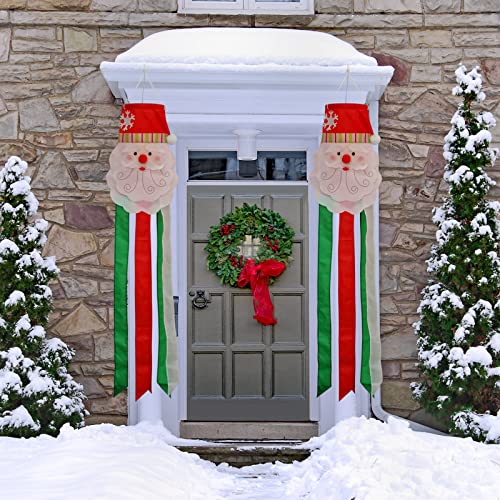 THQZLH Santa Windsock Christmas Wind Sock Hanging Santa Claus Holiday Wind Socks for Yard and Garden