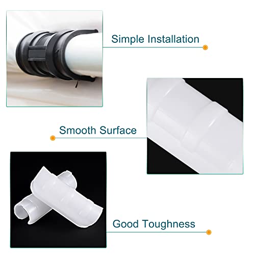 MECCANIXITY Farm Plastic Clamps Snap Clamps 1 1/4" White for Greenhouse Film Garden Buildings Frame Pipe 20 Pack
