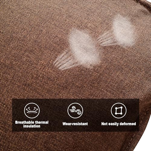 CLIPOP Modern Living Room Accent Chair with Ottoman, Comfy Linen Armchair with Adjustable Backrest(5 Angles), Solid Wood Legs, Leisure Upholstered Single Sofa Chair with Footrest, Brown