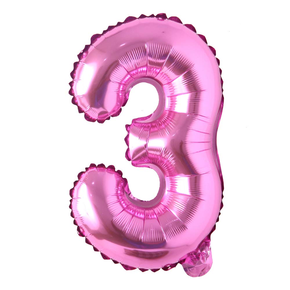 16" inch Single Rose Red Alphabet Letter Number Balloons Aluminum Hanging Foil Film Balloon Wedding Birthday Party Decoration Banner Air Mylar Balloons (16 inch Rose Red 3)