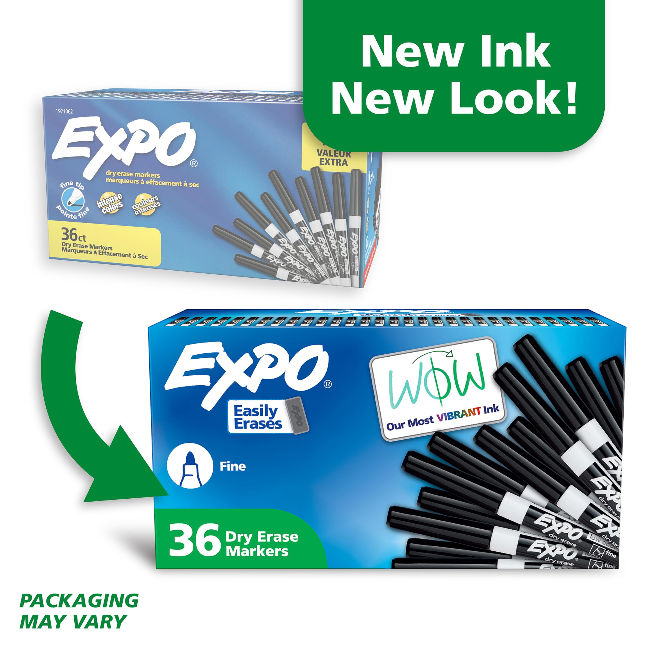EXPO Low Odor Dry Erase Markers, Fine Tip, Black, 36 Count