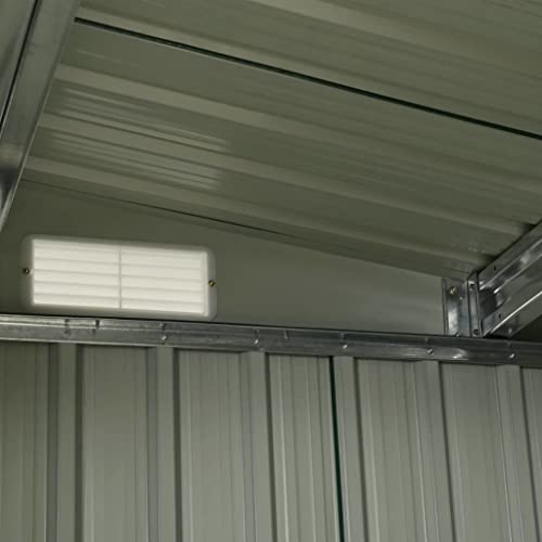 MengK Garden Shed with Sliding Doors Anthracite 129.7"x51.6"x70.1" Steel