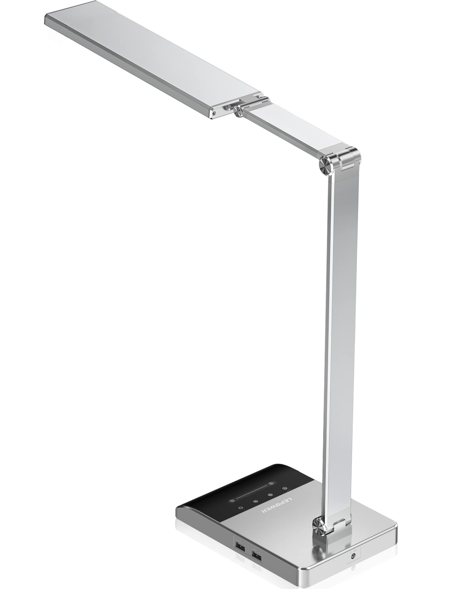 LEPOWER Desk Lamp, 18W LED Desk Lamps for Home Office, Reading Desk Lamp with USB Charging Ports, Eye-Caring, Touch Study Lamp with 3 Timing Modes, 35 Lighting Modes, Desk Lamp for Office, Study, Dorm