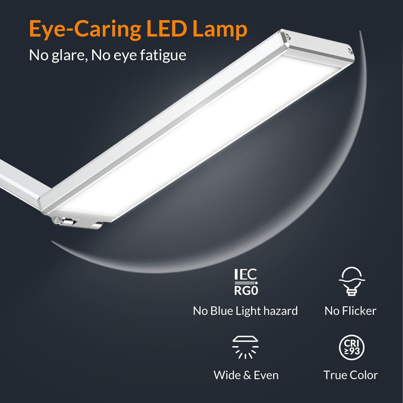LEPOWER Desk Lamp, 18W LED Desk Lamps for Home Office, Reading Desk Lamp with USB Charging Ports, Eye-Caring, Touch Study Lamp with 3 Timing Modes, 35 Lighting Modes, Desk Lamp for Office, Study, Dorm