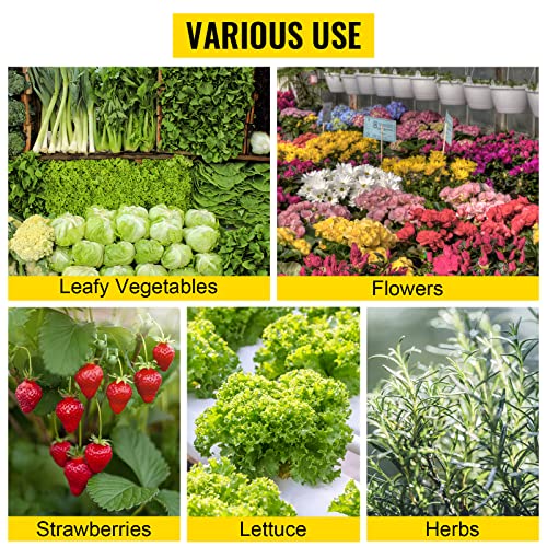 VEVOR Hydroponics Growing System, 54 Sites 6 Food-Grade PVC-U Pipes, 3 Layers Indoor Planting Kit with Water Pump, Timer, Nest Basket, Sponge for Fruits, Vegetables, Herb, White