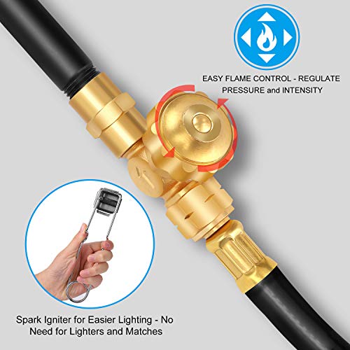 IGNIGHTER Mega-Torch Propane Weed Burner β Powerful 500,000 BTU Flamethrower β With 10' Hose and Igniter