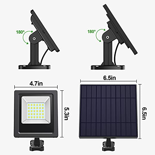 intelamp Solar Powered Lights Outdoor, Solar Flood Lights Outdoor Bright Solar Security Light Dusk to Dawn Auto On/Off IP65 Waterproof for Wall Porch Balcony Yard Garage Barn Garden Pathway Doorway