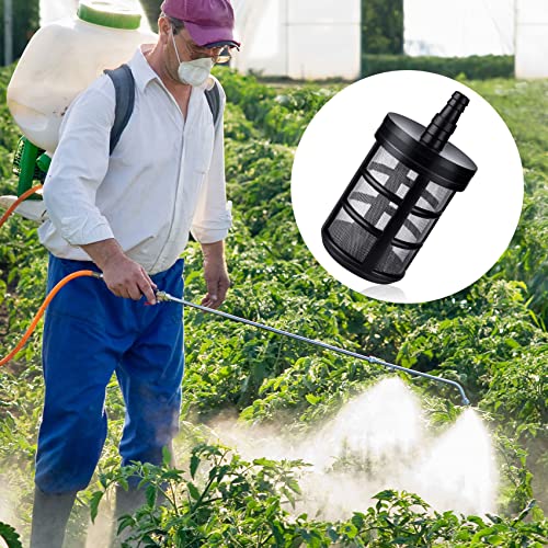 OIIKI 8PCS Black Household Hose Filters, Stainless Steel Encryption Filter, Water Pump Filter Connect with Water Line for Spring Water, Garden, Sprayers, Car Washers, Oil Pumps, Industrial Equipment