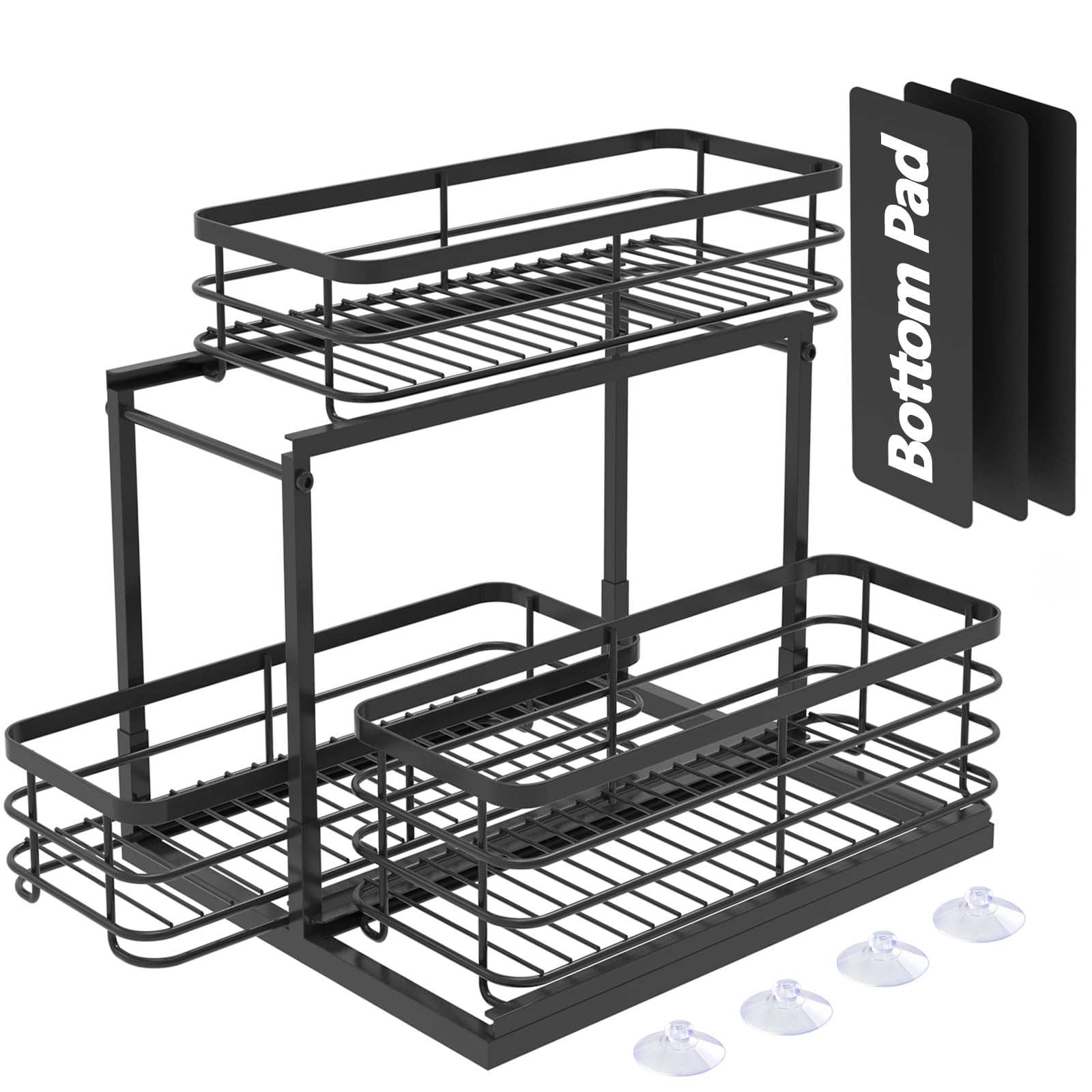 Ofiray-home Under Sink Organizer - 2 Tier Pull Out Cabinet Organizers and Storage, 3 Baskets Slide Out Kitchen Organization for Counter Space, for Bathroom, Pantry, Laundry Room, New Home Essentials