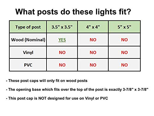 4 Pack Solar Powered Copper Outdoor Garden Deck Patio Fence Pathway Post Light for 4x4 Wood Posts