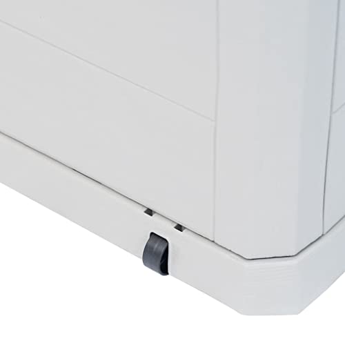 GOLINPEILO Patio Storage Box 74 gal Light Gray Patio Garden Outdoor Storage Container for Toys, Furniture Deck box (Weight:15.26 lbs)