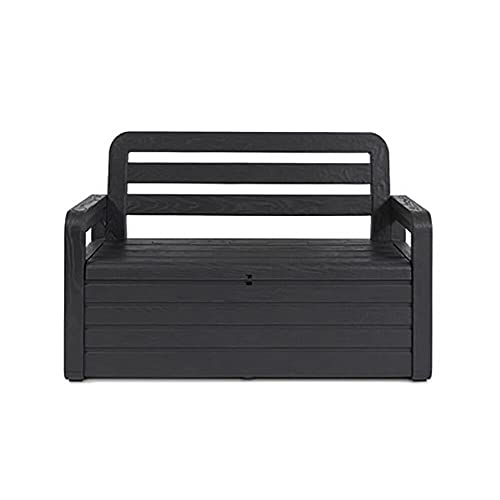 ALIDAM Deck Box Storage Box 70 Gallon Outdoor Deck Storage Box Chest Bench, Dark Gray Patio Deck Garden Furniture