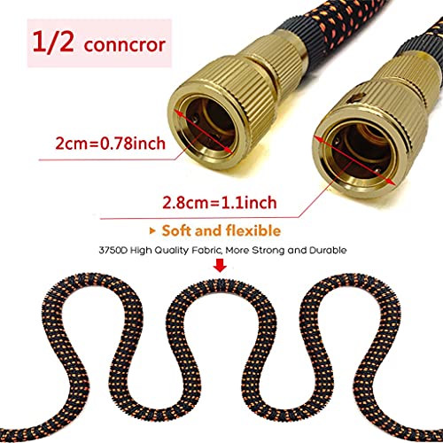 SLATIOM Flexible Magic Expandable Home Garden Water Hose High Pressure Car Wash Plastic Pipe with Foam Spray Gun (Color : 50ft)