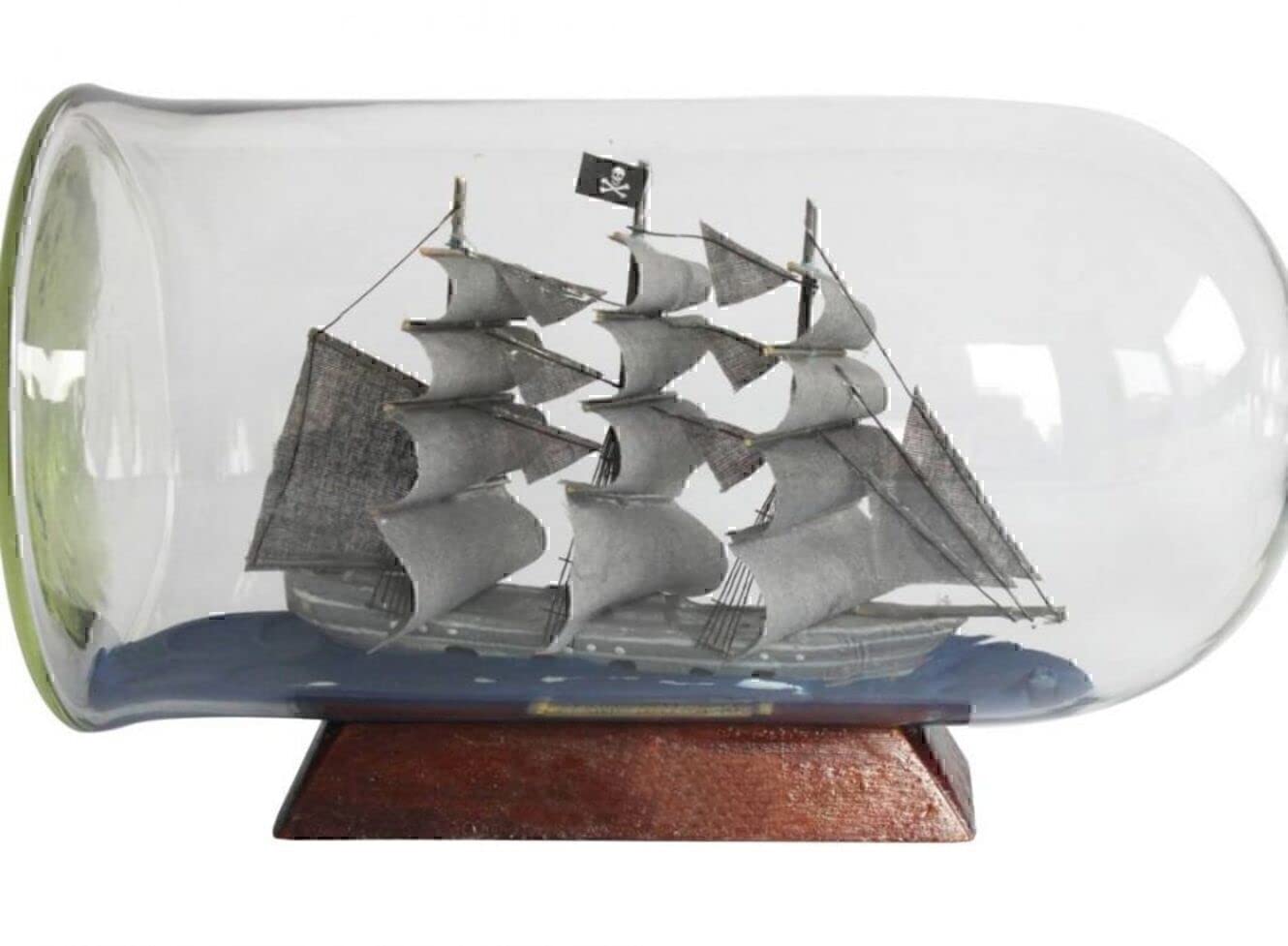 Hampton Nautical Flying Dutchman Model Ship in a Glass Bottle, 11"