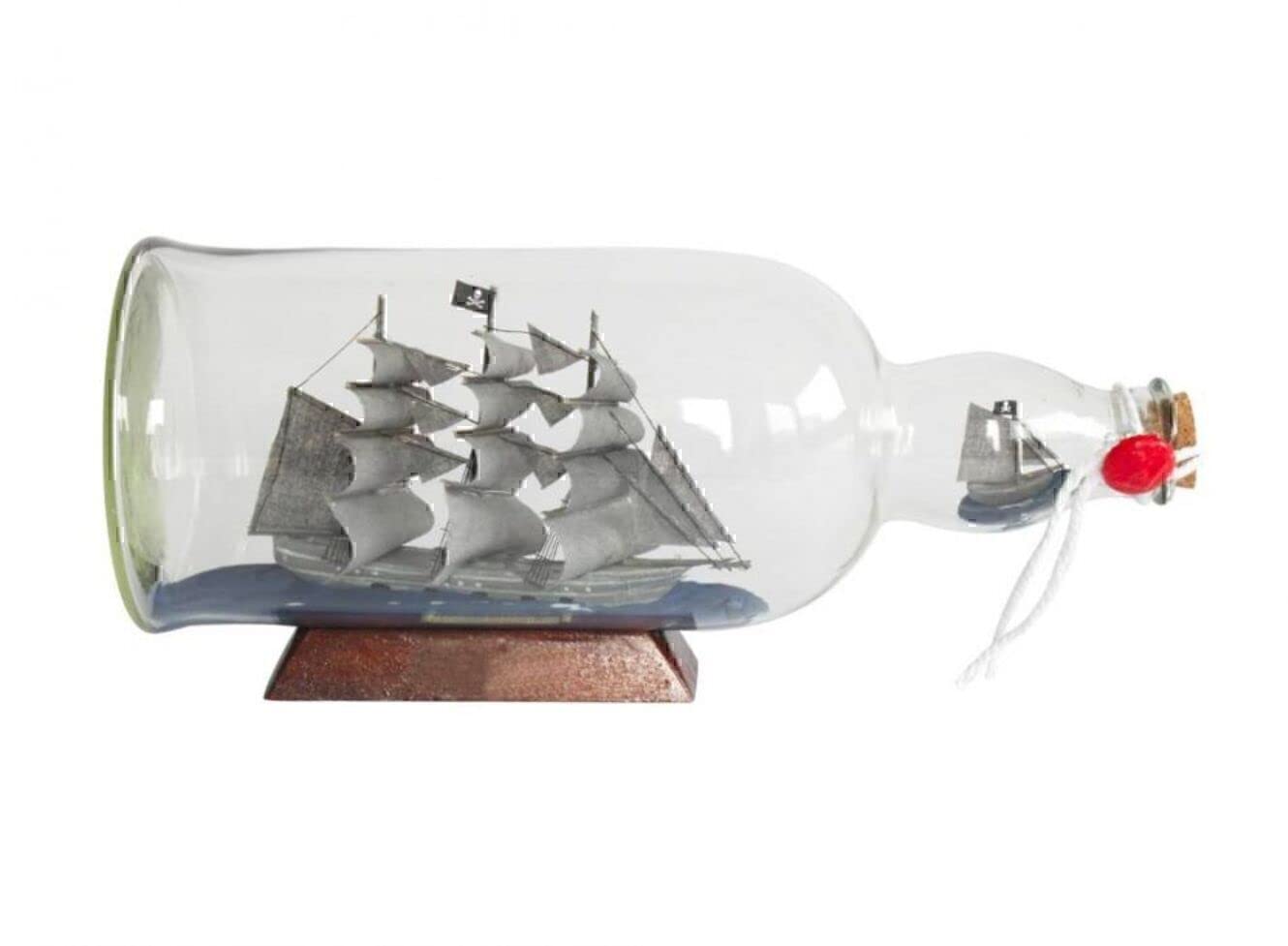 Hampton Nautical Flying Dutchman Model Ship in a Glass Bottle, 11"