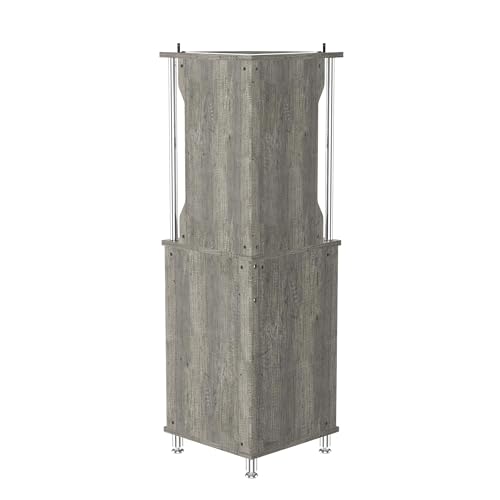 QNICE 71" LED Lights Industrial Bar (Dark Rustic Oak-1)