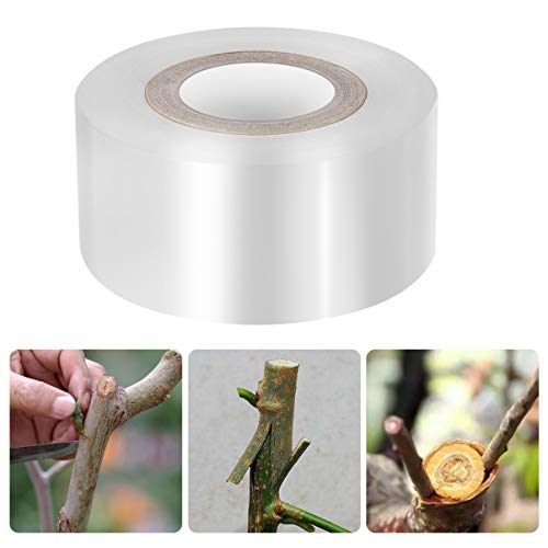 YARDWE Grafting Tape| 30mm Wide Clear Stretchable Nursery Grafting Films for Floristry Plants Repair, Bio- degradable Moisture Barrier Grafting Tools for Garden Trees Fruit Vegetable Flower