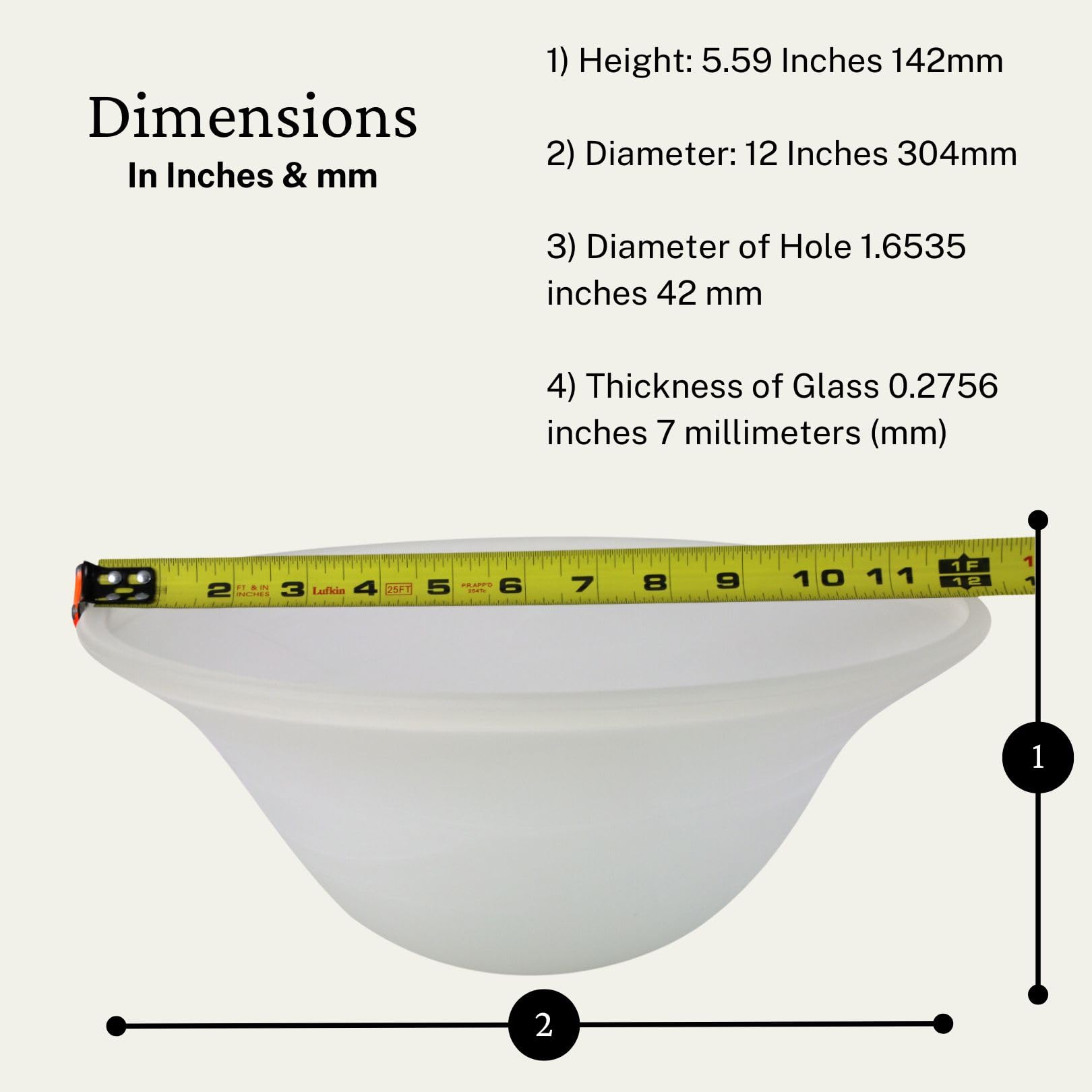 LIGHTACCENTS Alabaster White Glass Lamp Shade Replacement for Floor Lamp - Lamp Shade for Floor Lamps - Glass Lamp Shade - Floor Lamp Shade - Light Fixture Replacement Glass (White Marble)