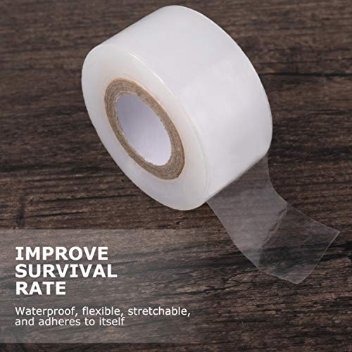 YARDWE Grafting Tape| 30mm Wide Clear Stretchable Nursery Grafting Films for Floristry Plants Repair, Bio- degradable Moisture Barrier Grafting Tools for Garden Trees Fruit Vegetable Flower