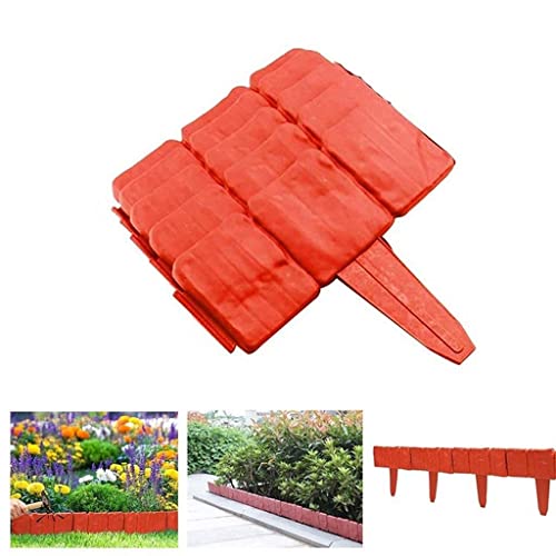 WUDILU 20Pcs Edging Cobbled Stone Fencing Garden Fence Effect Plastic Lawn Plant Border Decorations