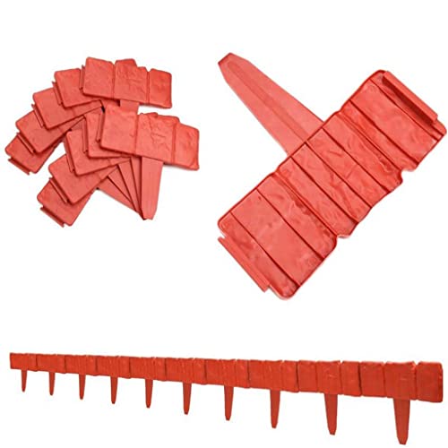 WUDILU 20Pcs Edging Cobbled Stone Fencing Garden Fence Effect Plastic Lawn Plant Border Decorations