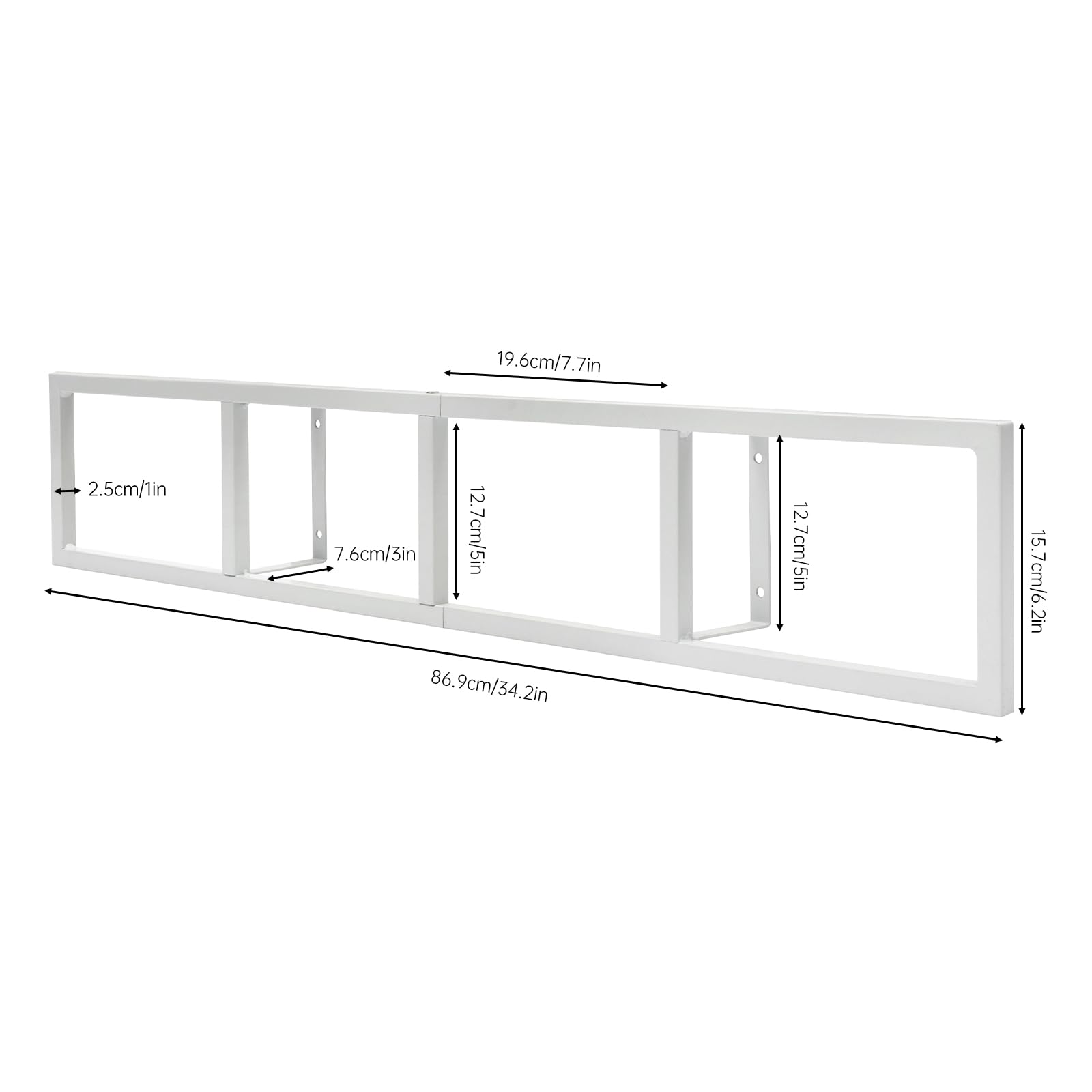 Vintoro 5PCS Wall Mount 34 Inch Media Storage Rack,Metal Floating Shelf Set,4 Compartments Cube Storage Shelf,Video Game Organizer,Open Bookshelf,for Bedroom,Study Room,Living Room,Office(White)