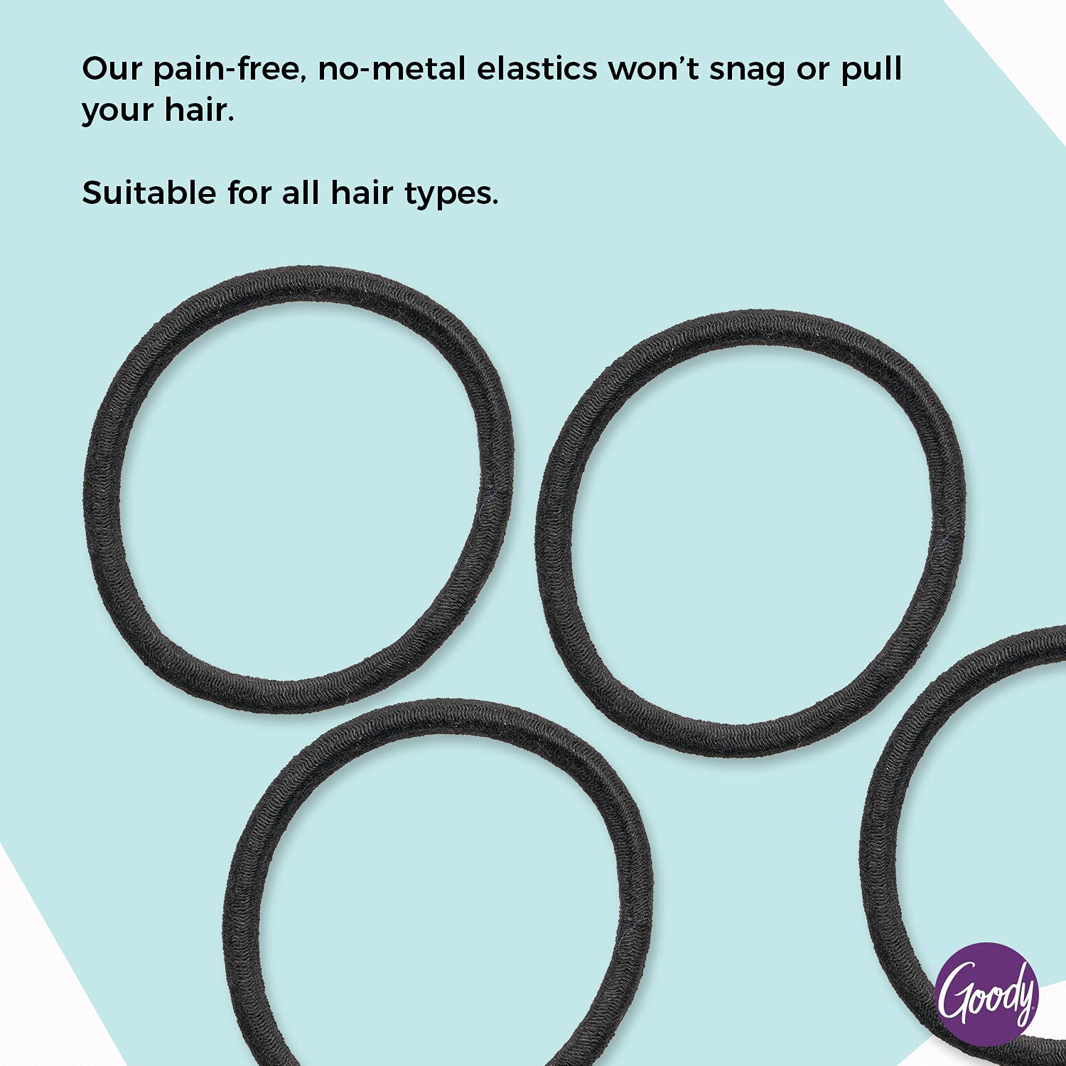 Goody WoMens Ouchless Braided Elastics, Black, 15 Count