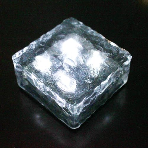 Housoutil Solar Brick Lights Solar LED Brick Solar Bricks Outdoor Floor Tile Lamp Solar Brick LED Solar Ice Rocks