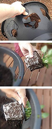 Ultimate Hanging Baskets - Strawberry, Tomato, Flower, and Herb Outdoor Planters - Use Garden Pots For Growing Plants Outside On A Deck, Fence, or Balcony (2, Mocha)