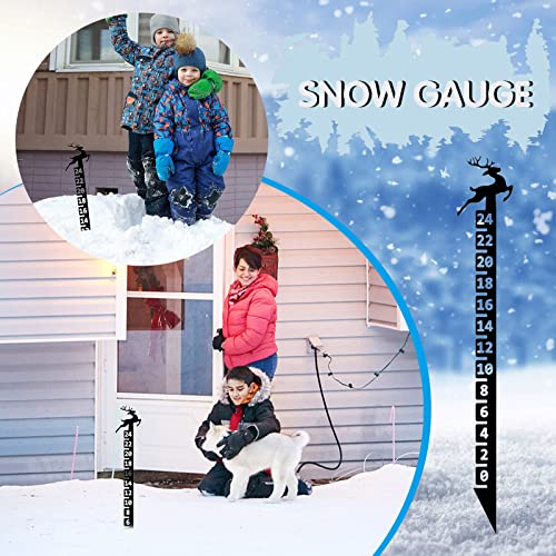 Protractor for Geometry Clear with Gift 24cm Snowflake Snow Measuring Instrument Snowmobile Snow Measuring Instrument Metal Snow Measuring Ruler Outdoor Garden Ornament Angle Metal (Black, One Size)