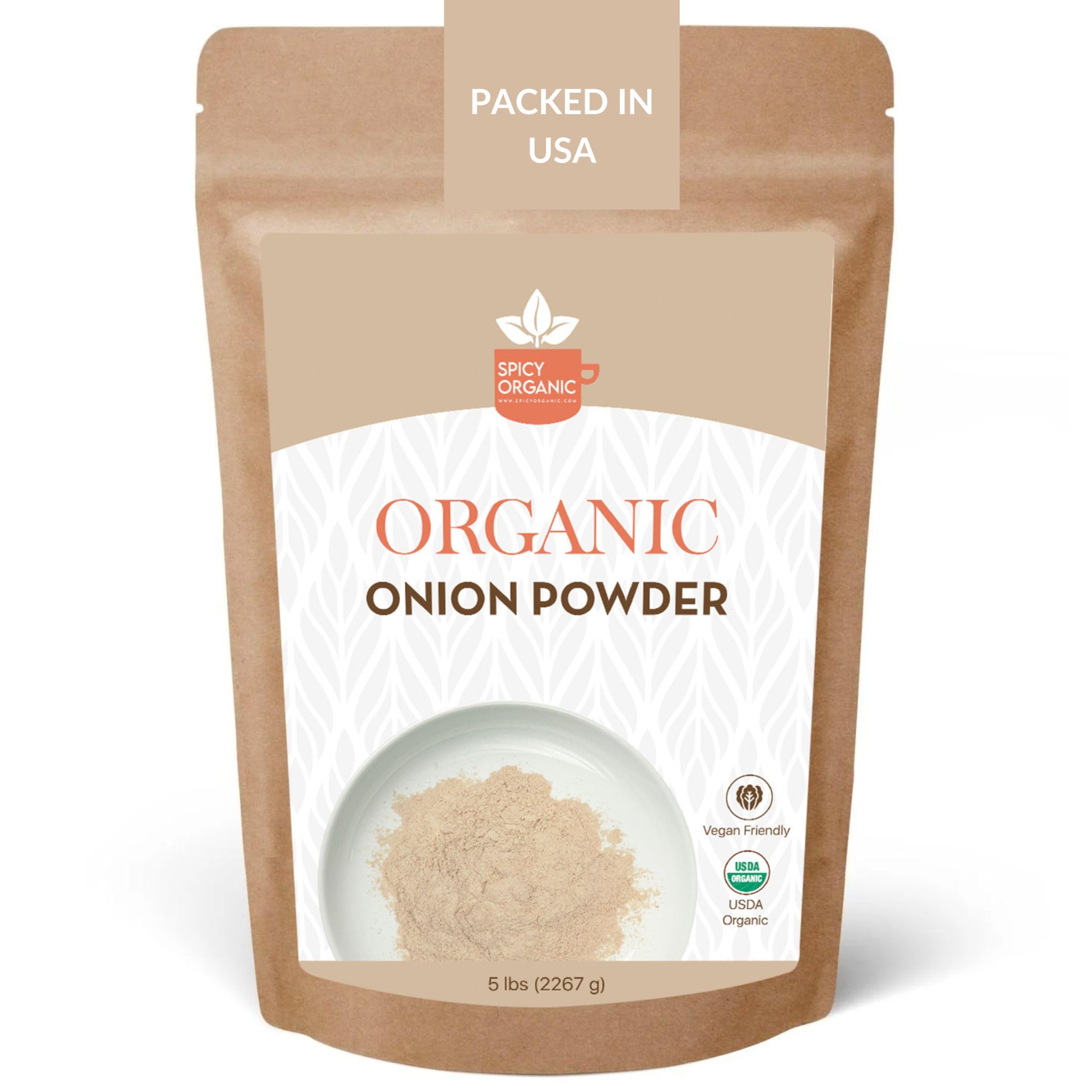 SPICY ORGANIC White Onion Powder – 5 LBS (80 Oz.) – Certified USDA Organic - The Ultimate Organic Seasoning for Cooking