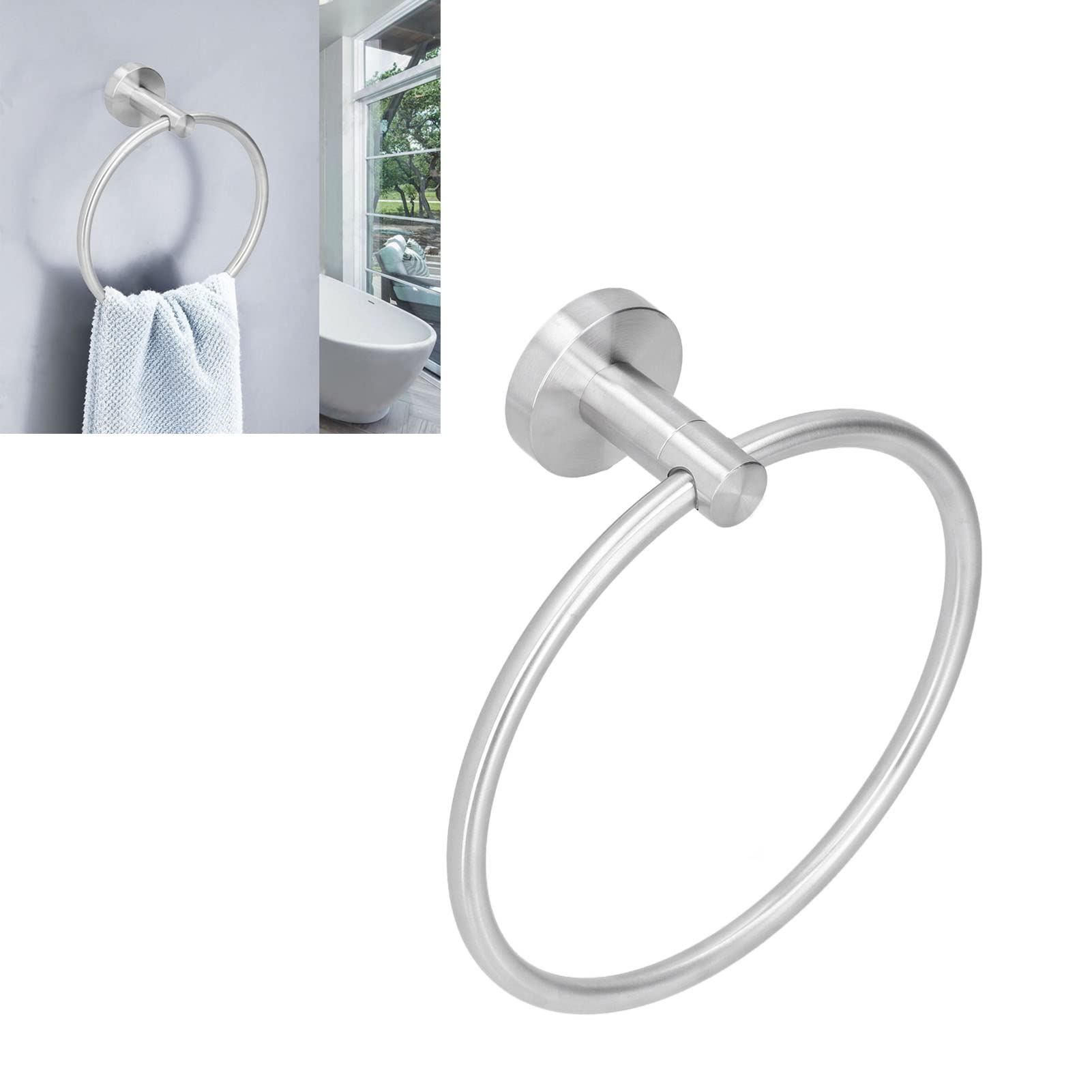 Towel Rack, Towel Ring Bathroom Hand Towel Holder Circle Wall Mounted Towel Storage Stainless Steel Shelf Storage, Modern Towel Hanger for Bathroom Kitchen Home Accessories