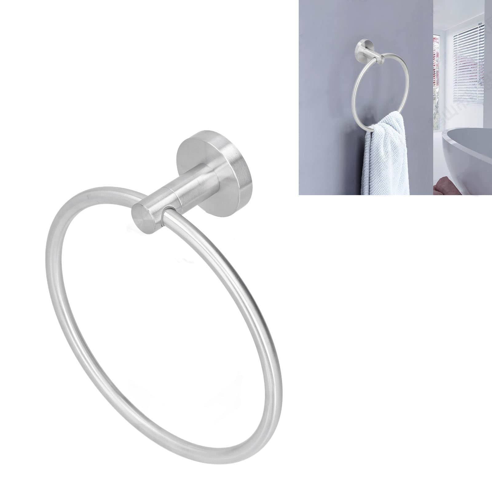 Towel Rack, Towel Ring Bathroom Hand Towel Holder Circle Wall Mounted Towel Storage Stainless Steel Shelf Storage, Modern Towel Hanger for Bathroom Kitchen Home Accessories