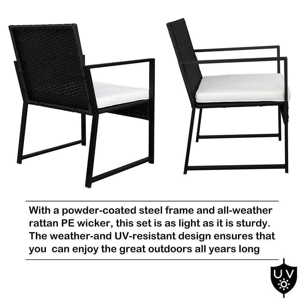 Patio PE Wicker Furniture Set 3 Piece Outdoor Brown Rattan Sectional Loveseat Couch Conversation Sofa Chair with Storage Box and Glass Top Coffee Table