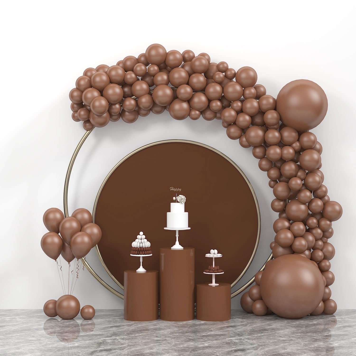 Dark Brown Balloons Different sizes 105 PACK 18/12/10/5 inch Brown balloon Garland Arch Kit For Teddy Bear Baby shower Safari boho Party Decorations (Brown)
