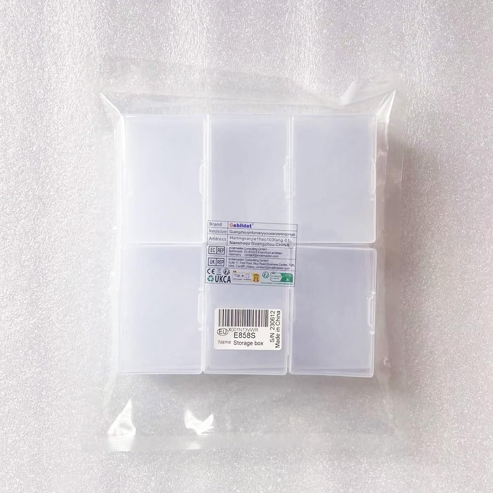 Gebildet 12 Pcs Small Clear Case, Rectangular Plastic Storage Containers Box with Lid for Pills, Jewellery, Herbs, Tiny Bead, Craft Items