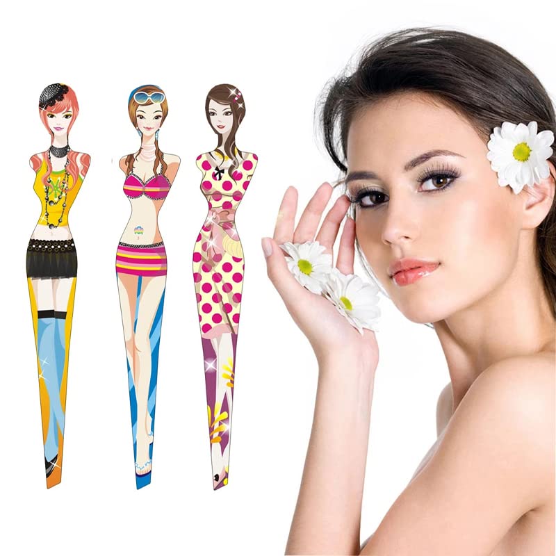 6Pcs Professional Girl Eyebrow Tweezer Stainless Steel Slanted Eyebrow Tweezers Eyebrows Hair Remover Tools Cosmetics Beauty (random color)…