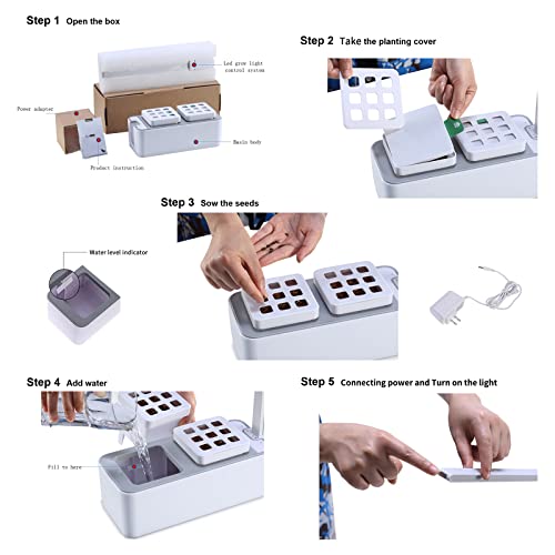 CheerGrow Hydroponics Growing System Smart Indoor Mini Garden Herb Kitchen Garden Kit with Built in LED Grow Light for Herbs/Vegetables/Flowers