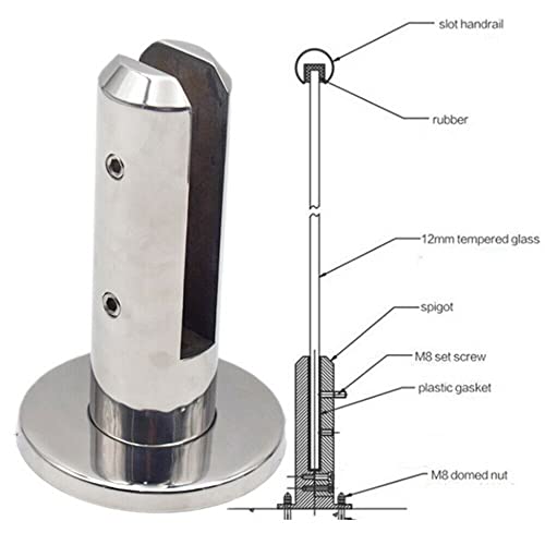 DOUBAO Spigots Stairs Swimming Pool Spigot Glass Balustrade Railing Balcony Home Garden Bathroom Fence Railing Clip Stainless Steel