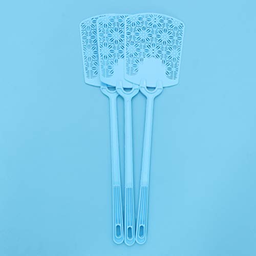 Cabilock 10Pcs Fly Swatters Plastic Manual Swat Mosquito Swatters Flexible Fly Flapper Fly Swatter Pack with Long Handle for Home Garden Yard (Random Color)
