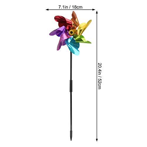 Cabilock 2pcs Bird Blinder Repellent Pinwheels Reflective Pinwheels Extra Sparkly Pin Wheels for Outdoor Garden Yard Decoration